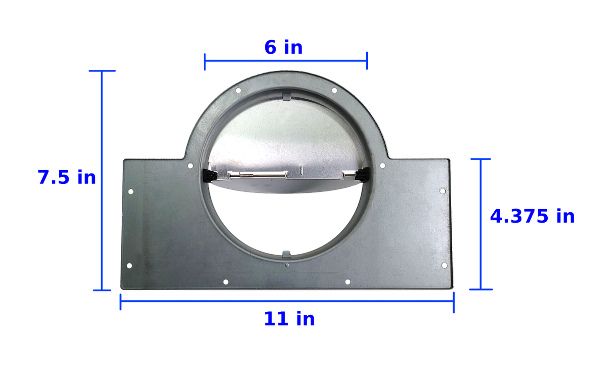 Top 6" Circular Vent Adaptor with Rear Covers for Awoco RH-R06 Range H