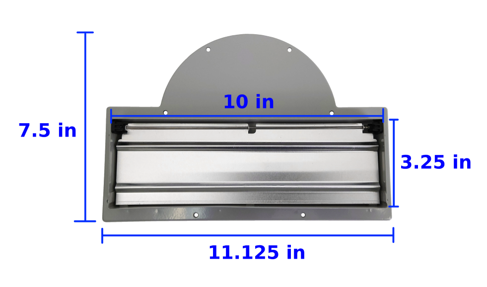 Top Rectangular 3-1/4" x 10" Vent Adaptor with Rear Covers for Awoco R