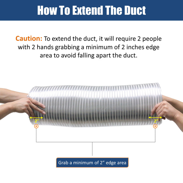 Awoco 8 Inches Diameter Semi-Rigid Flexible Aluminum Duct - Ideal for